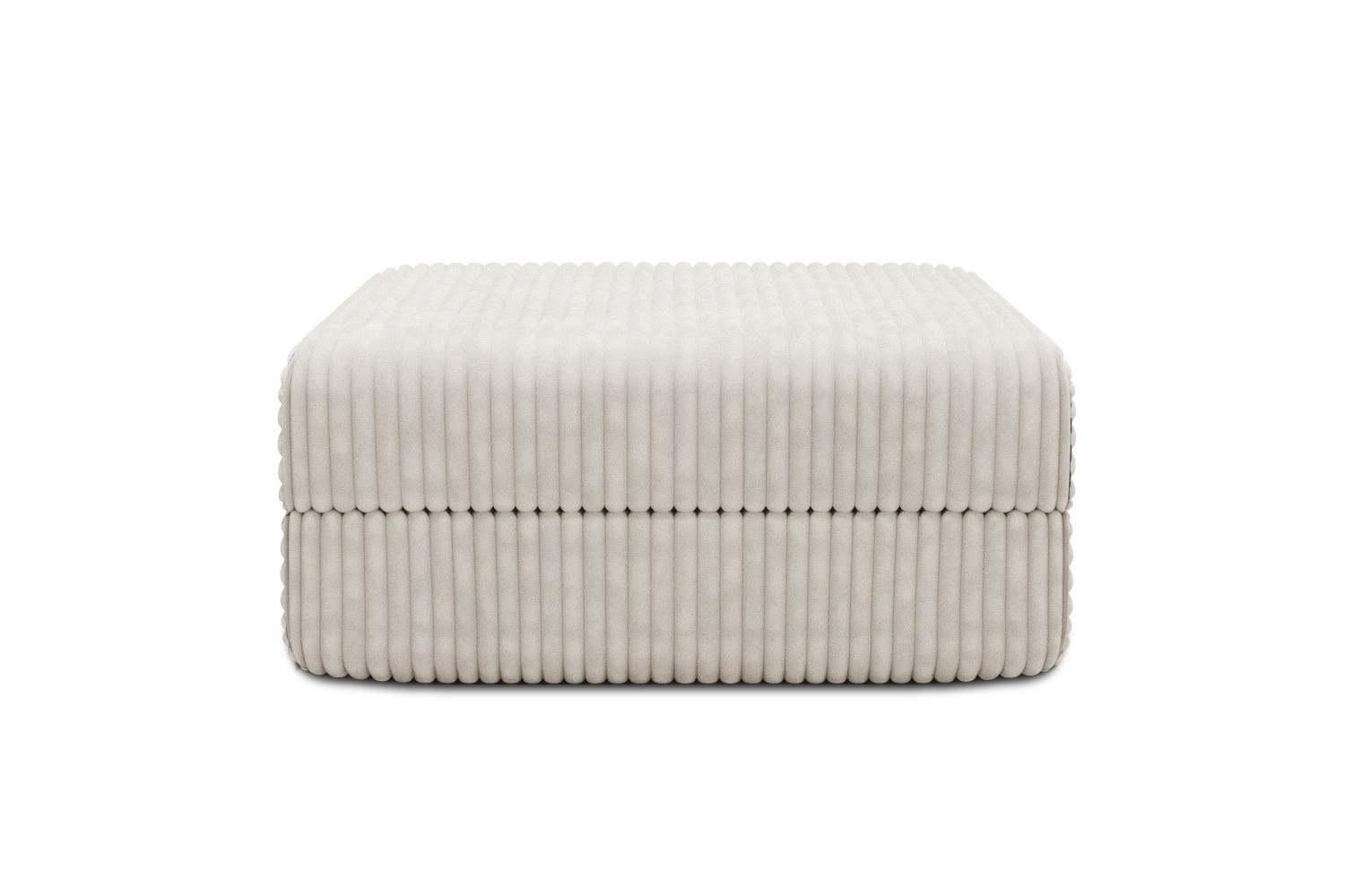Pouf convertible et modulable - Velours côtelé XL Blanc